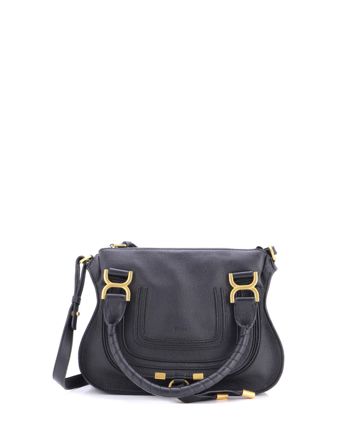 Click here for Pre-Owned Chloe Small Marcie Satchel Leather - Bla... prices