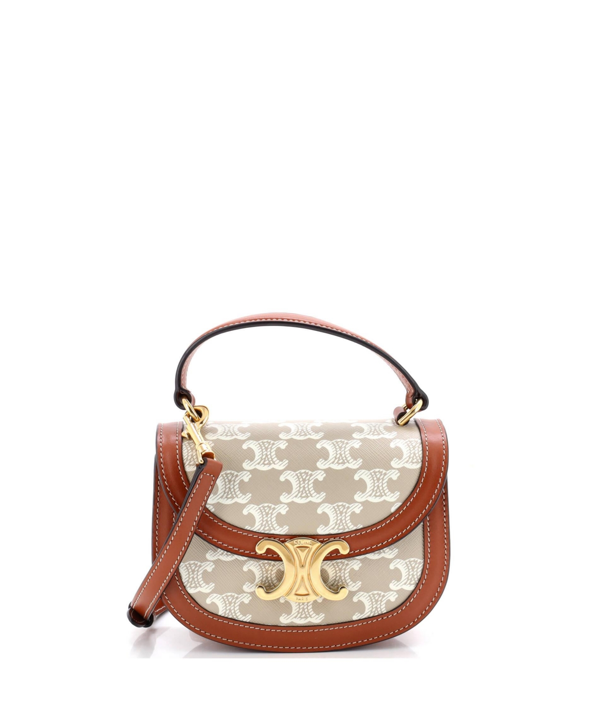 Click here for Pre-Owned Celine Mini Triomphe Besace Clea Top Han... prices