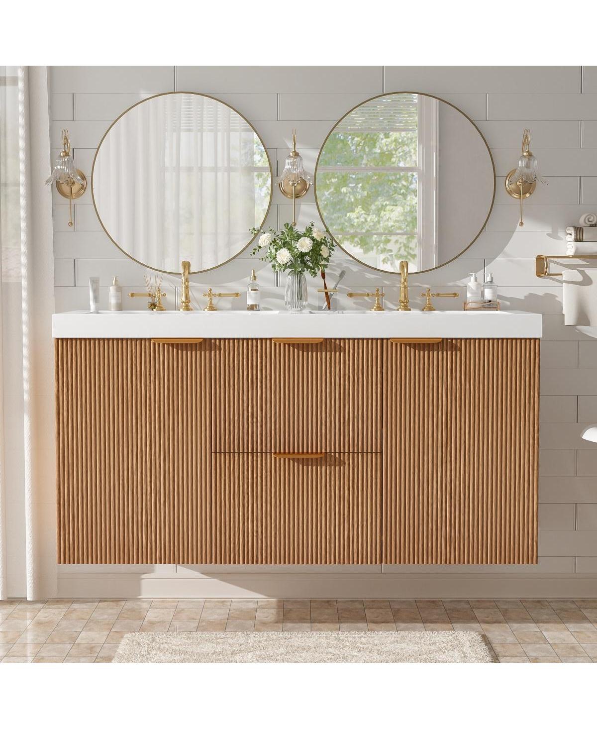 Click here for Thirtypeachy 47.24" Brown Modern Mdf Double S... prices