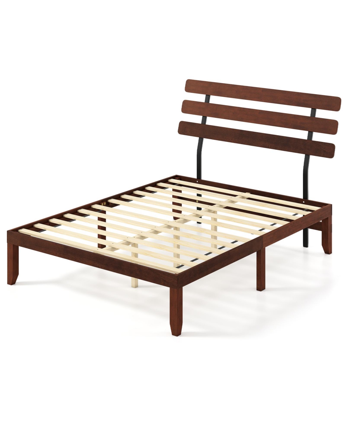 Click here for Sugift Solid Wood Platform Bed with Retro Style He... prices