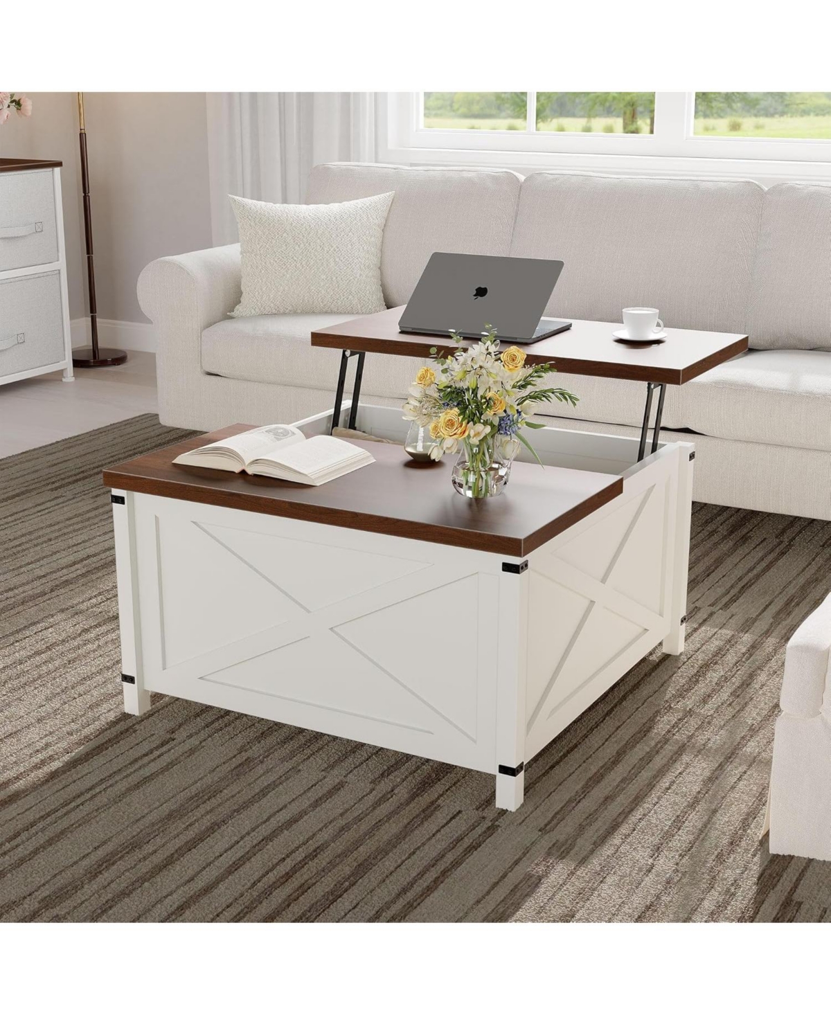 Click here for gaomon Farmhouse Coffee Table with Lift Top  315&#... prices