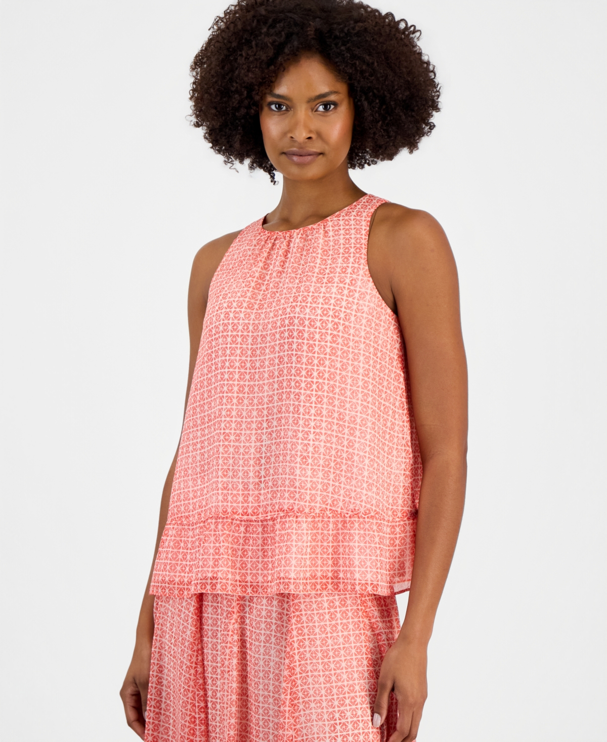 Click here for Vince Camuto Womens Peplum-Hem Sleeveless Top - Lo... prices