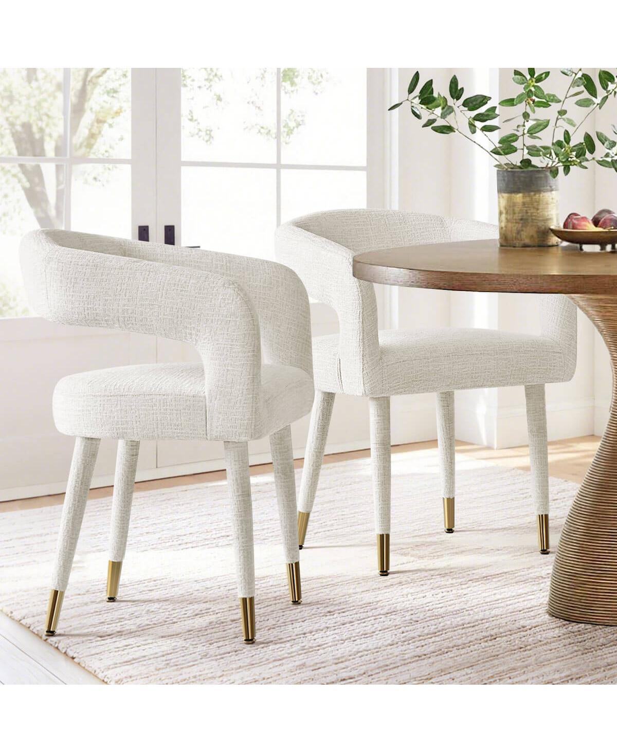 Click here for Maison Boucle Chenille Upholstered Dining Armchair... prices