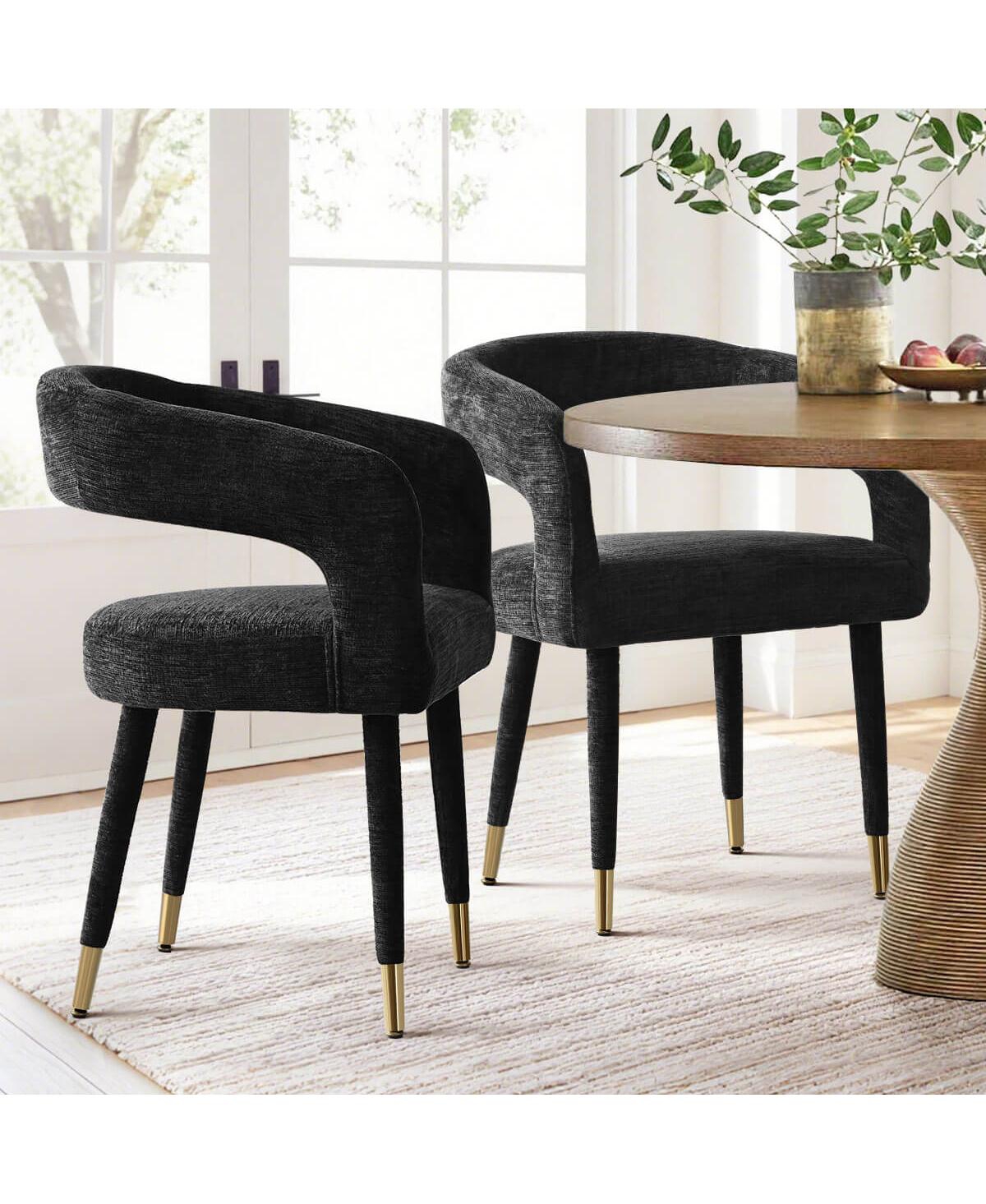 Click here for Maison Boucle Chenille Upholstered Dining Armchair... prices