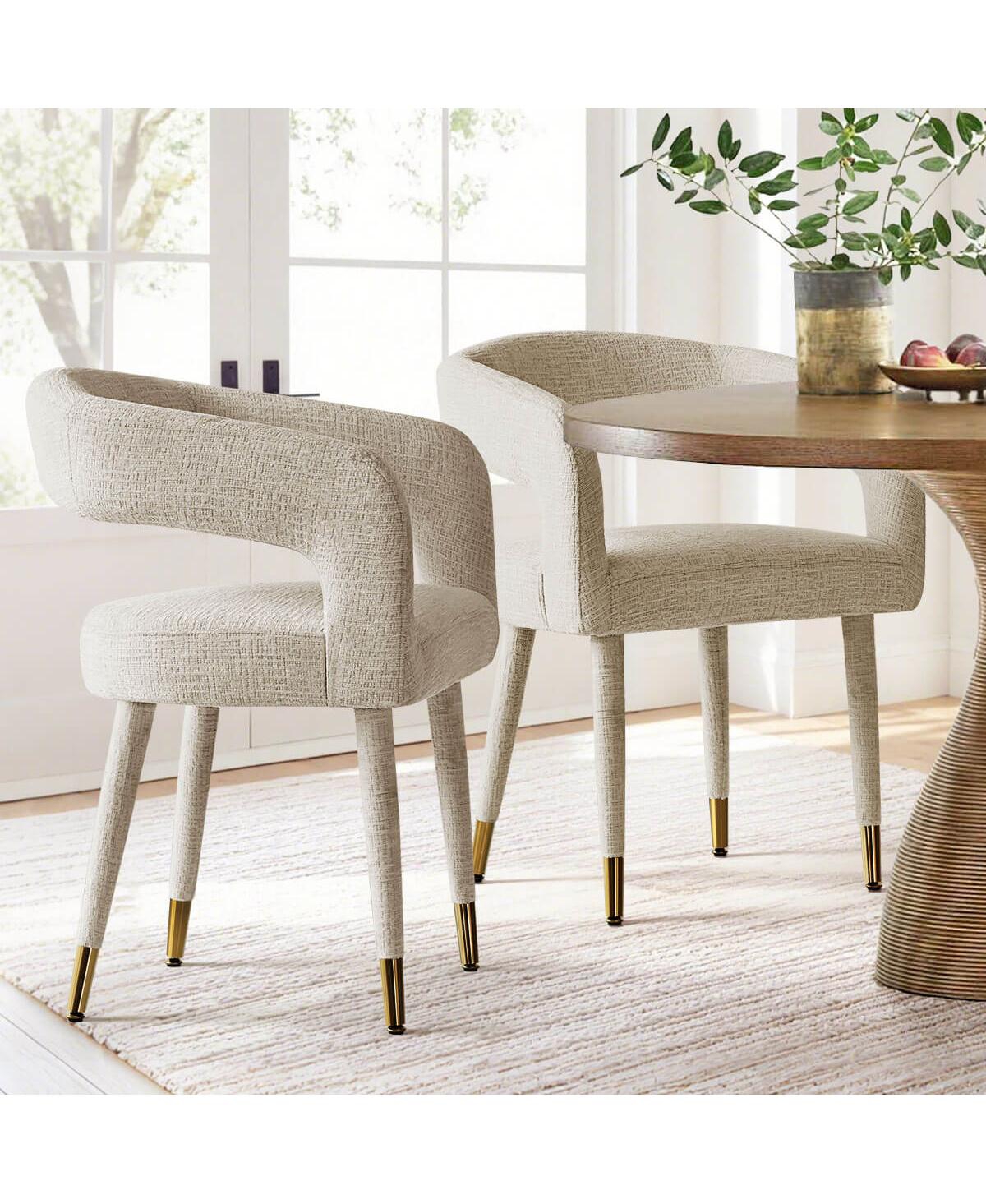 Click here for Maison Boucle Chenille Upholstered Dining Armchair... prices