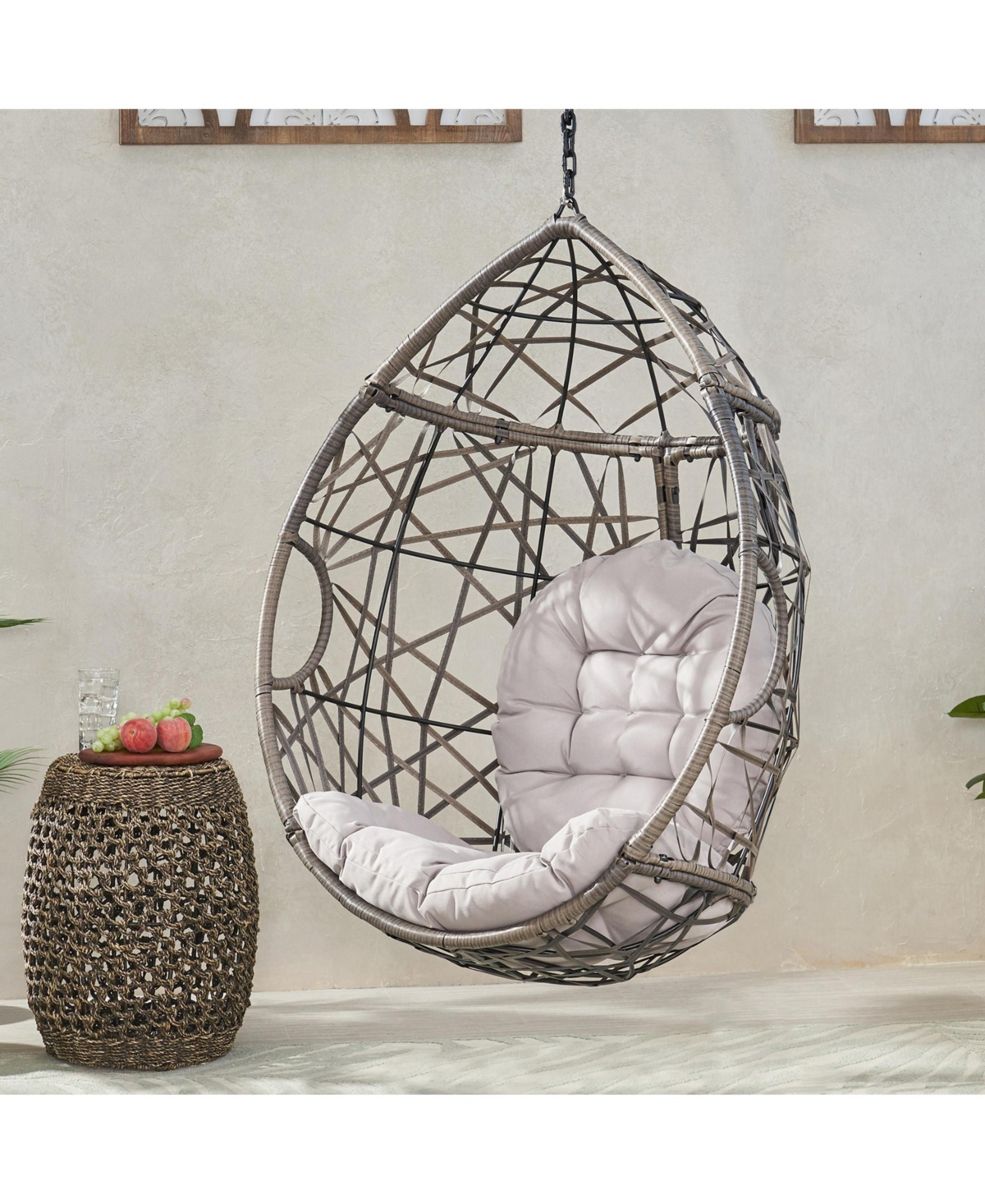 Click here for Flynama Marlin Hanging Egg Chair Teardrop Wicker B... prices