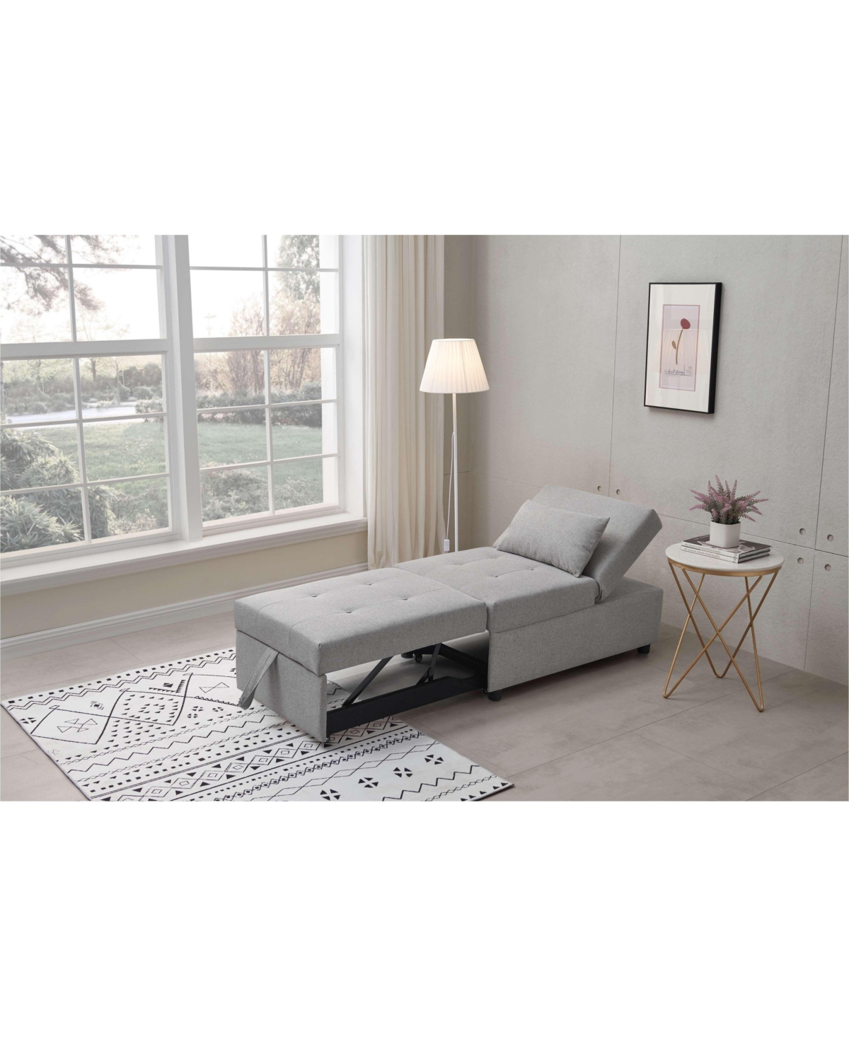 Click here for Kings Brand Furniture Ottoman Bed - Light gray prices