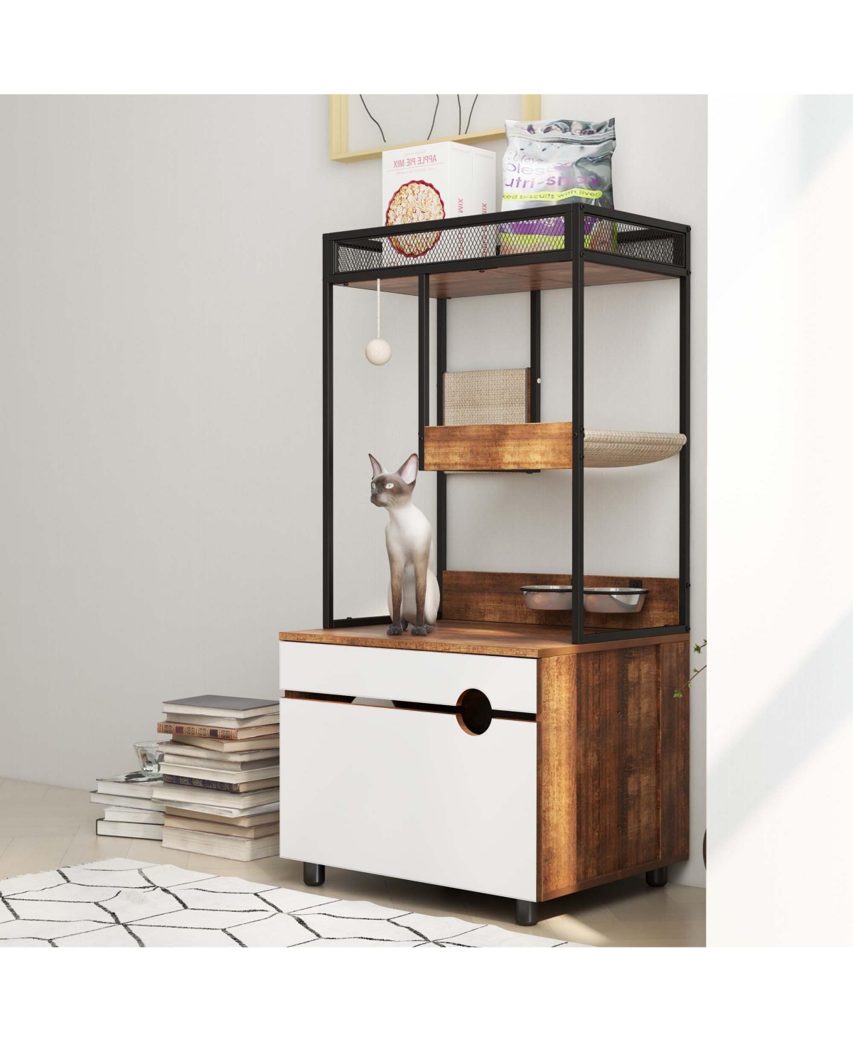 Click here for Aostirmotor Cat Litter Box Enclosure with Cat Tree... prices