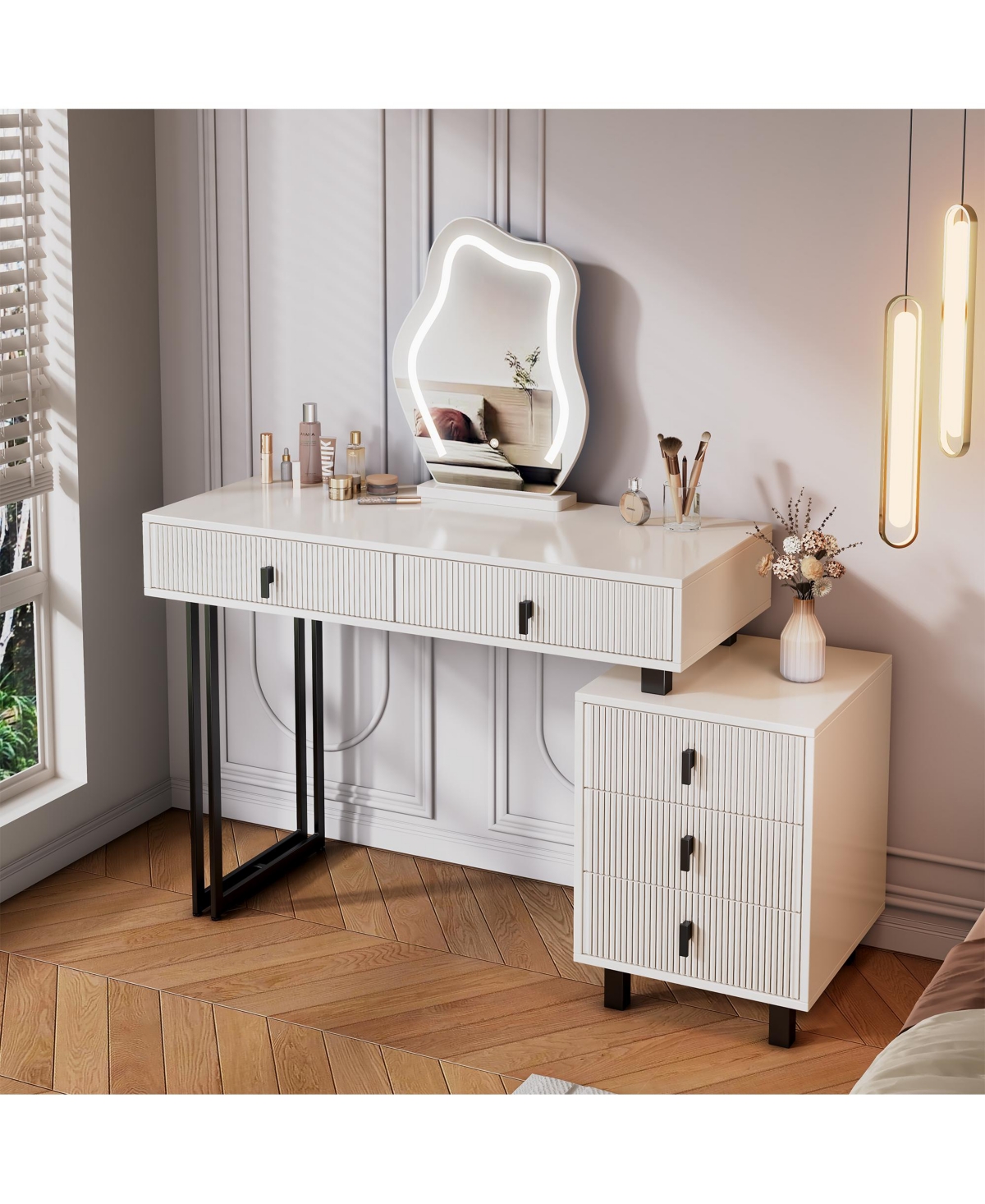 Click here for Flynama Modern Nightstand with Storage Space and L... prices
