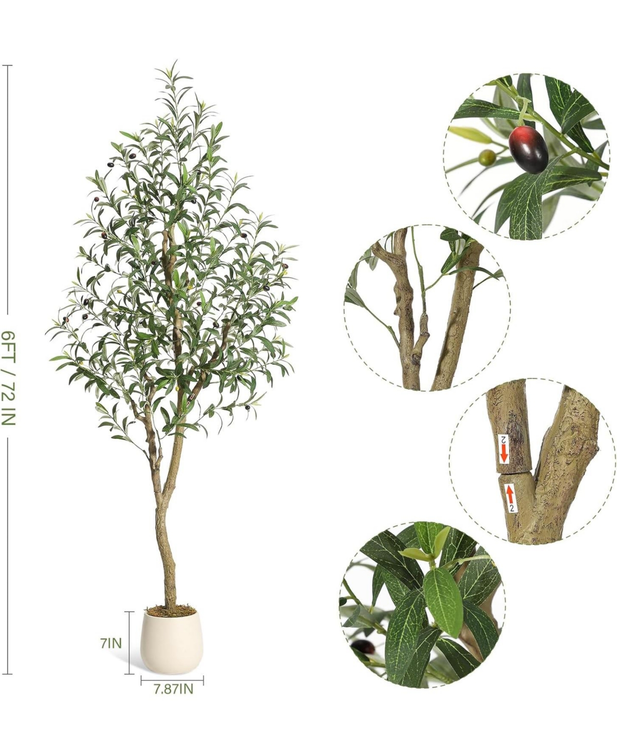 Click here for 6 ft Faux Olive Tree Indoor Artificial Plant White... prices