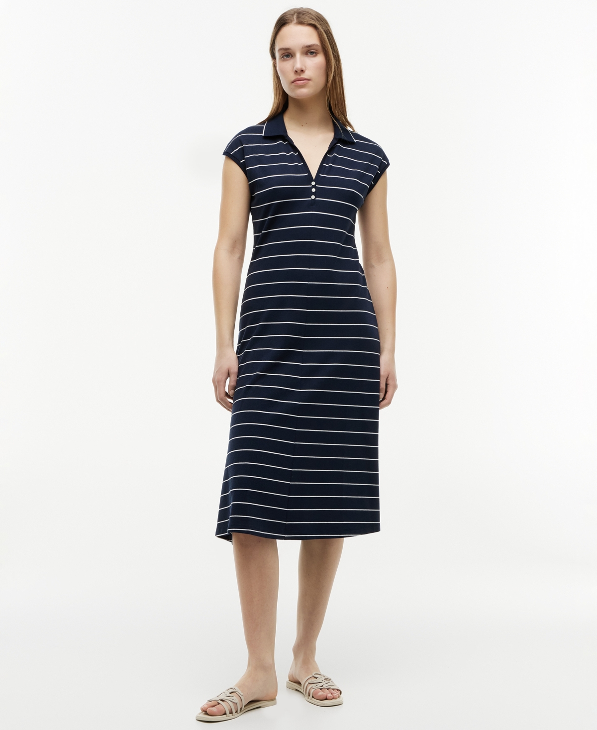 Click here for Tommy Hilfiger Womens Henley Polo Midi Dress - Fin... prices