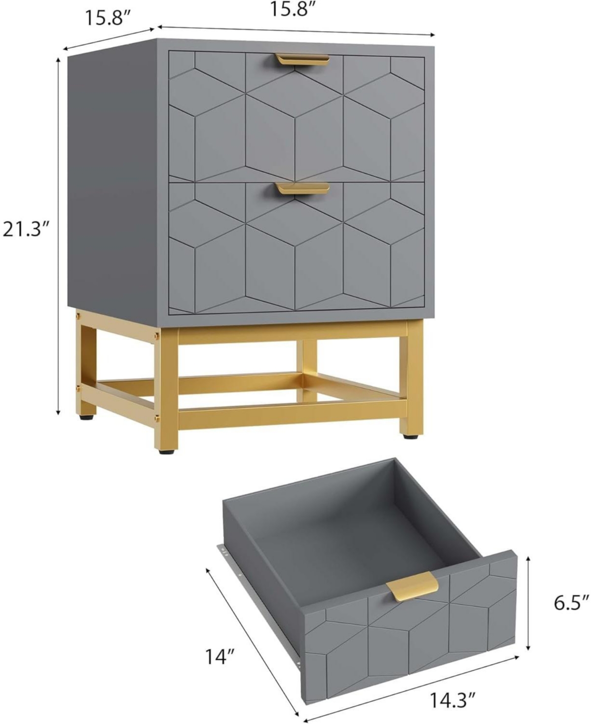 Click here for gaomon 2 Drawer Dresser Small Chest and Nightstand... prices