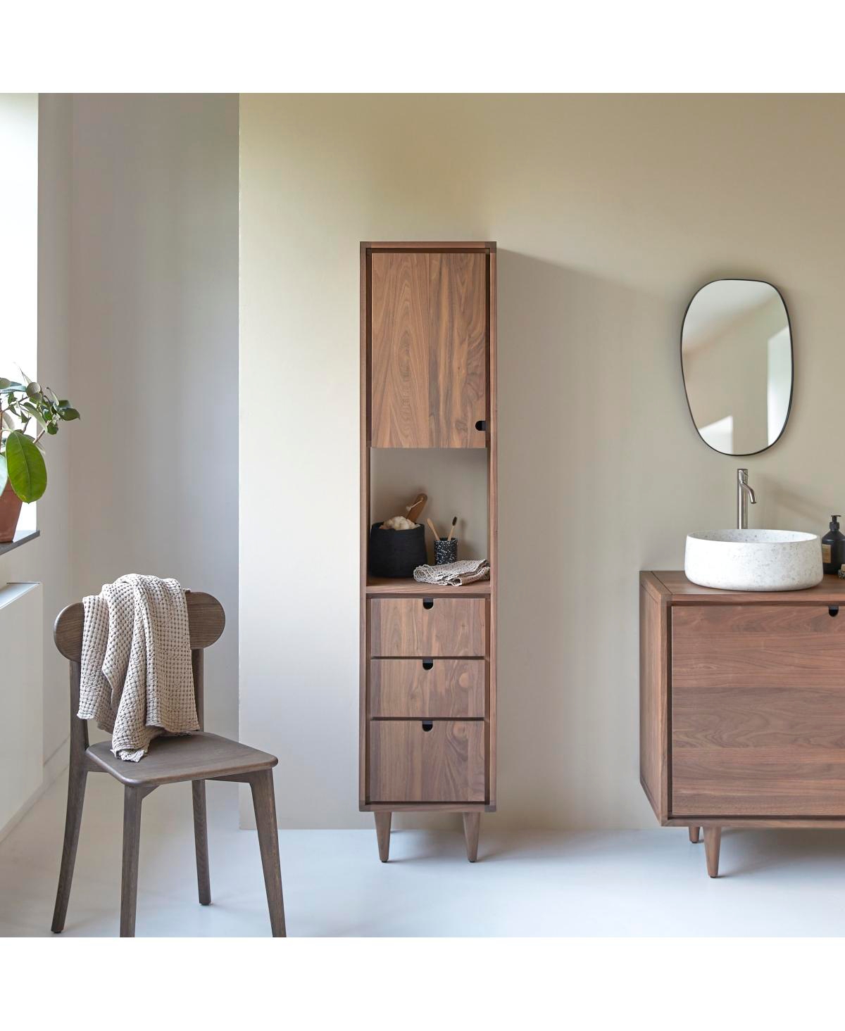 Click here for Tikamoon Jonak tall bathroom unit - Dark Brown prices