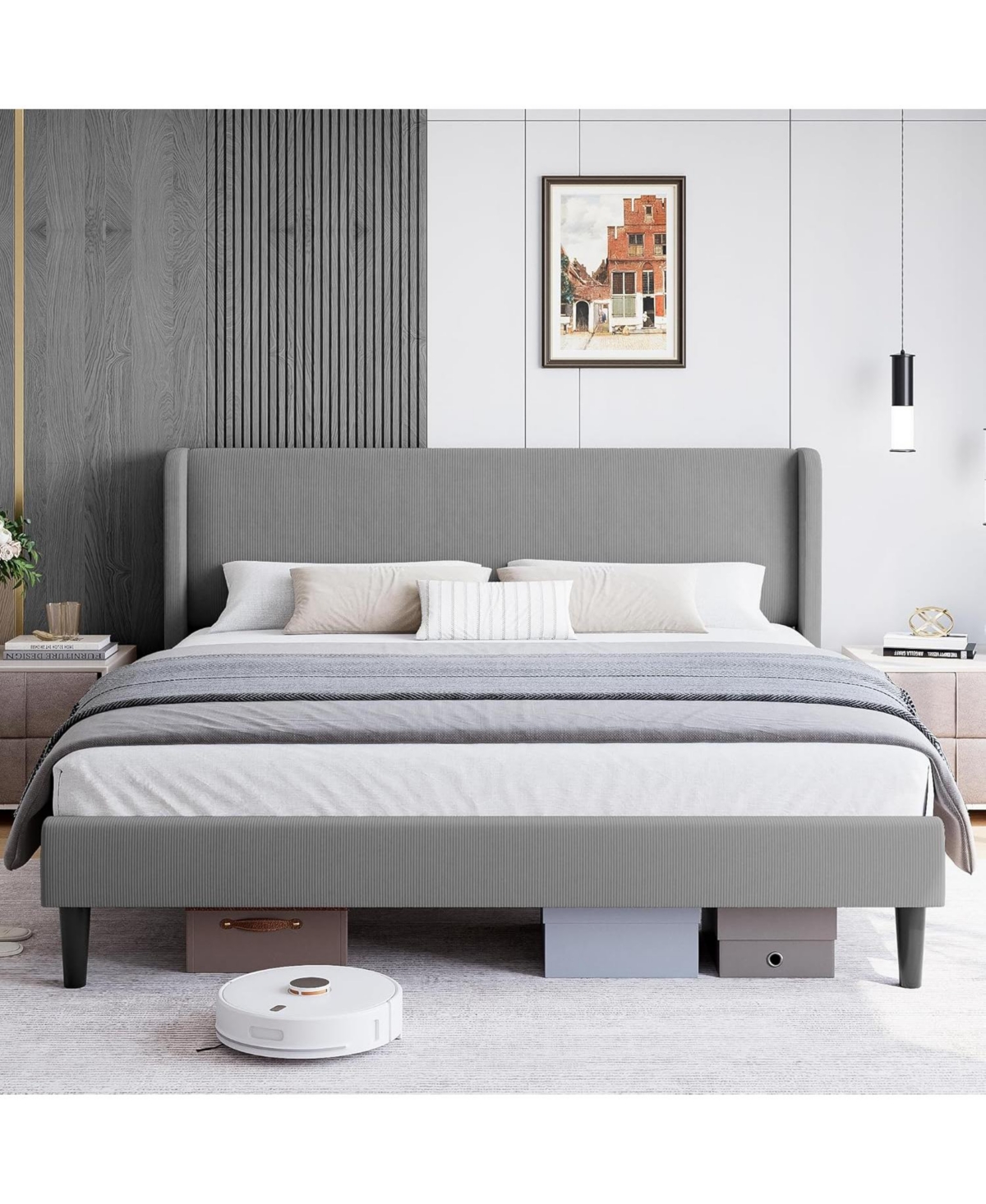 Click here for gaomon Full Platform Bed Frame with Upholstered Wi... prices
