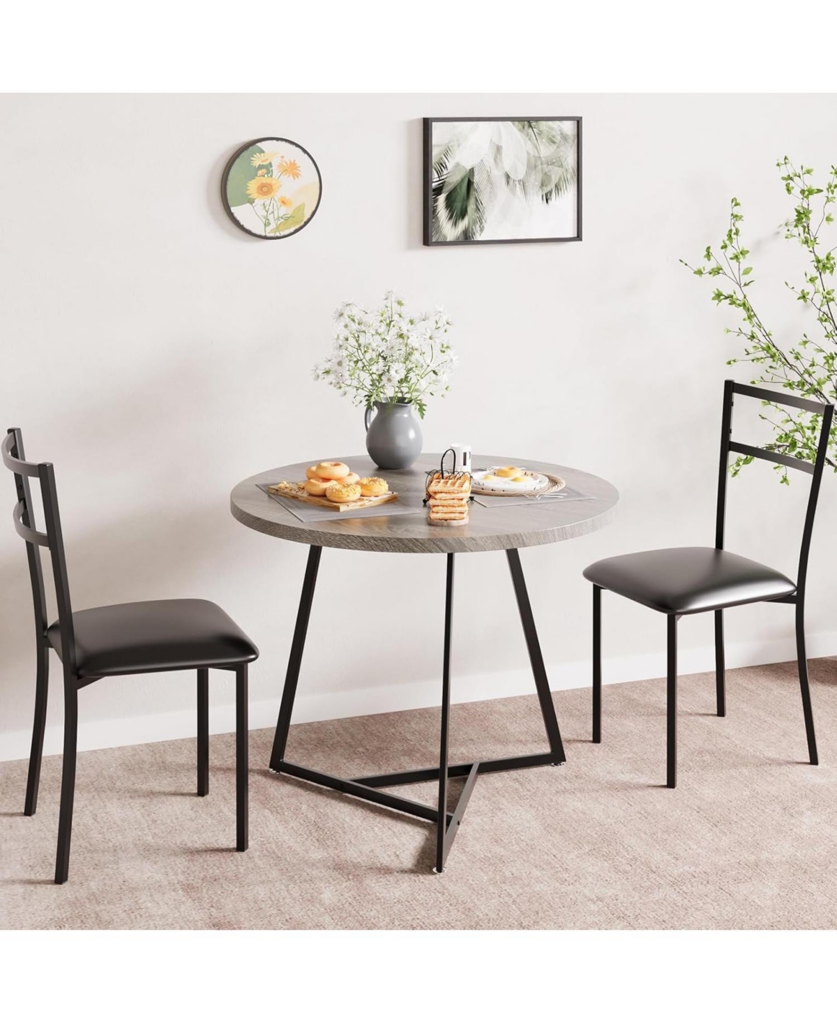 Click here for gaomon Round 3-Piece Dining Table Set for 2  Moder... prices
