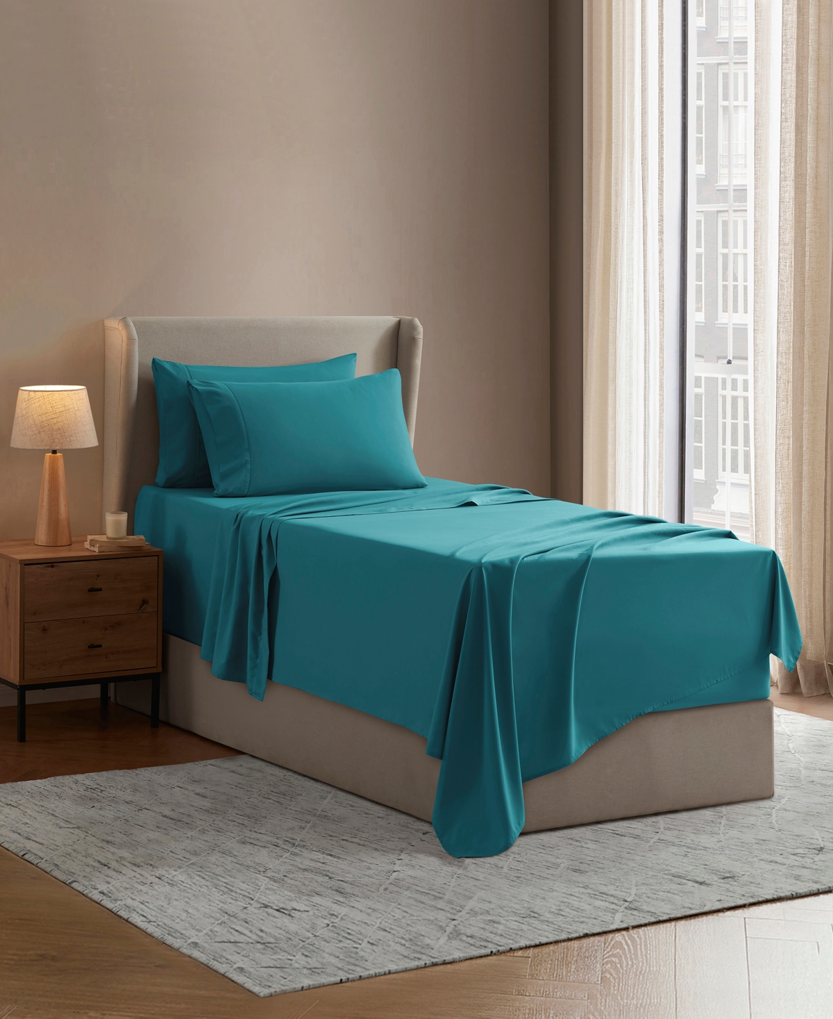 Nestl Extra Deep Pocket 4-Pc. Sheet Set  Twin - Teal Blue