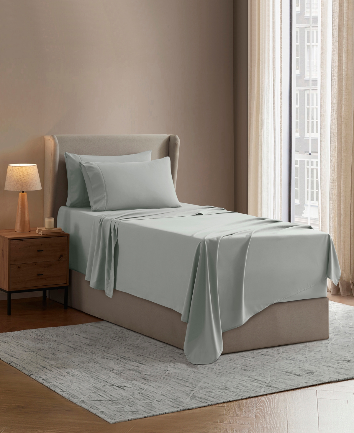 Nestl Extra Deep Pocket 4-Pc. Sheet Set  Twin - Sage Olive Green
