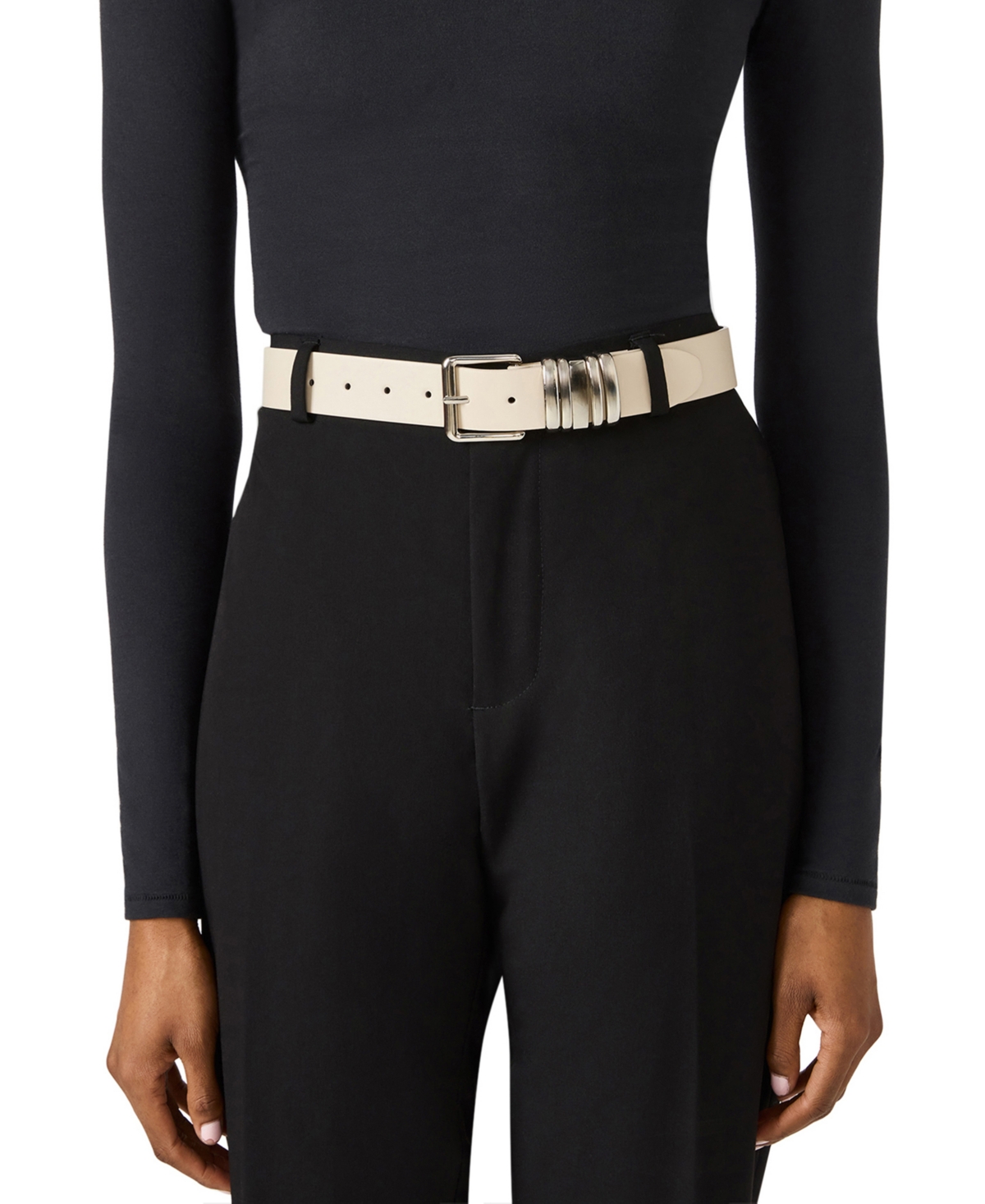 Click here for Steve Madden Polyurethane Multi Keeper Belt - Oatm... prices