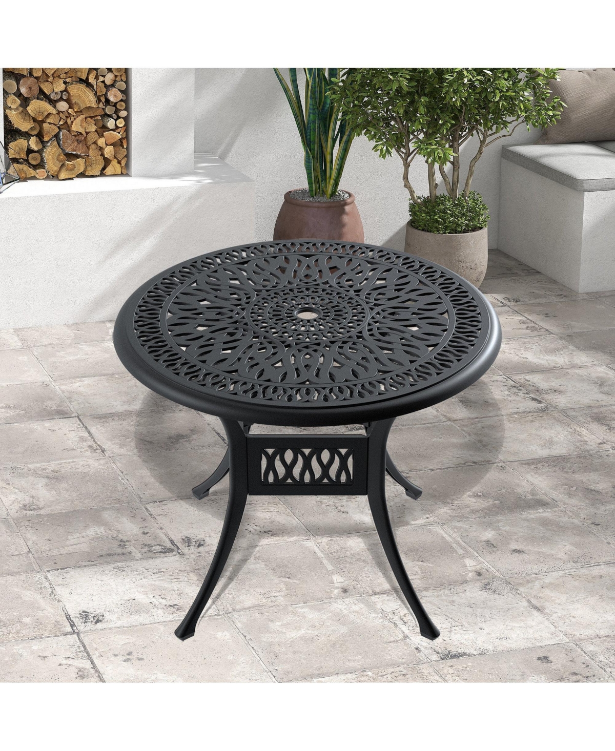 Click here for Clihome 35.43-inch Cast Aluminum Patio Dining Tabl... prices