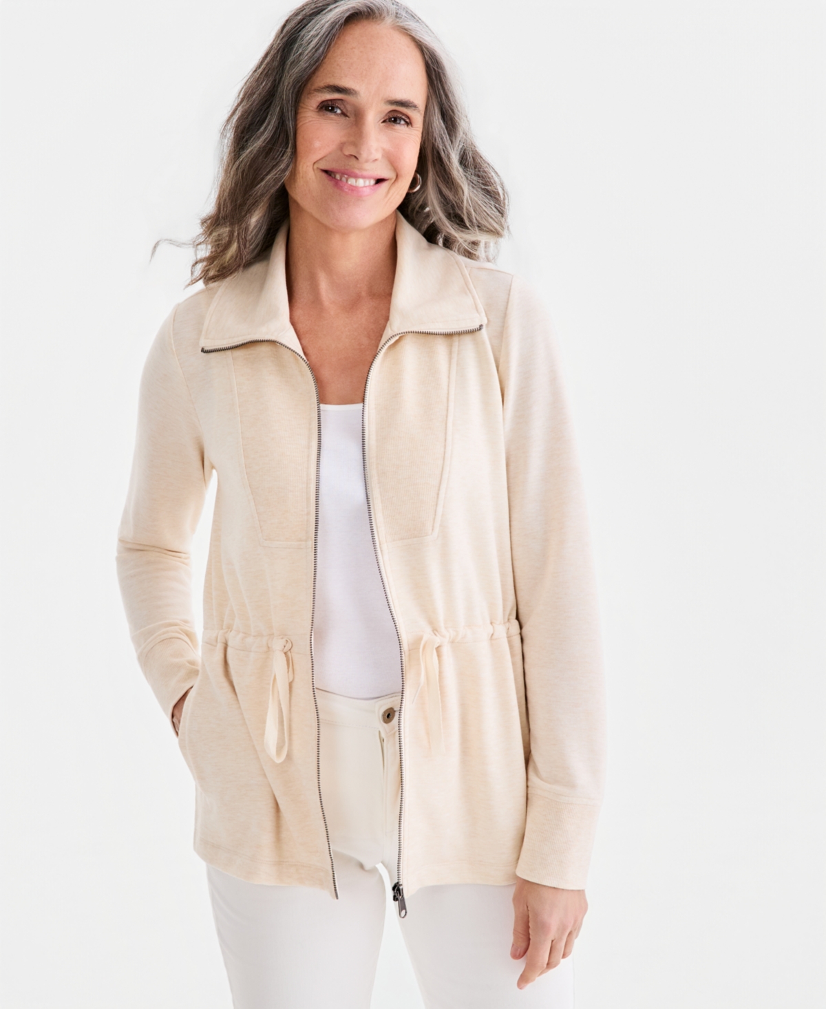 Click here for Style & Co Womens Luxsoft French Terry Zip Jacket... prices