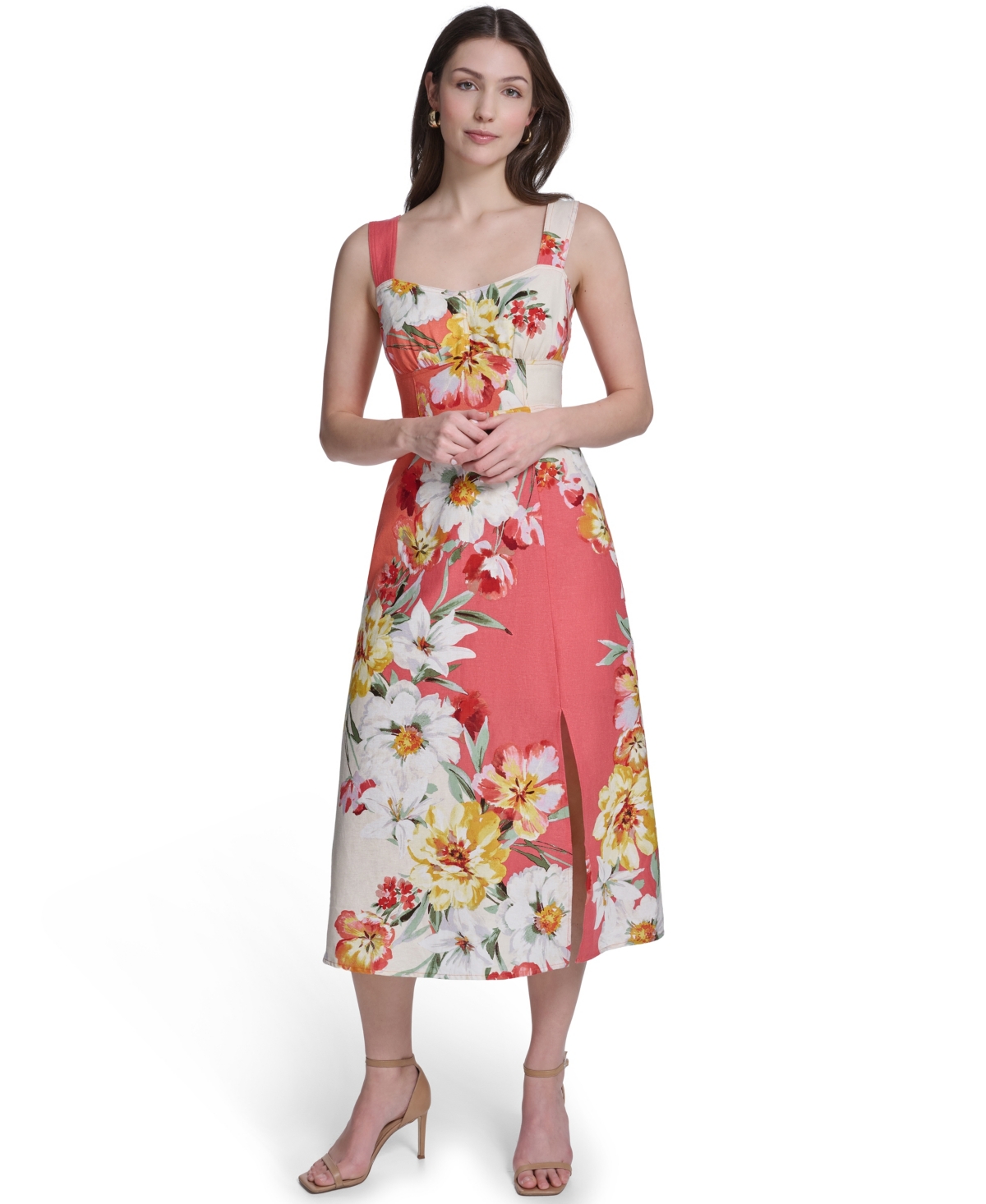 Click here for Vince Camuto Womens Sleeveless V-Neck Midi Dress -... prices