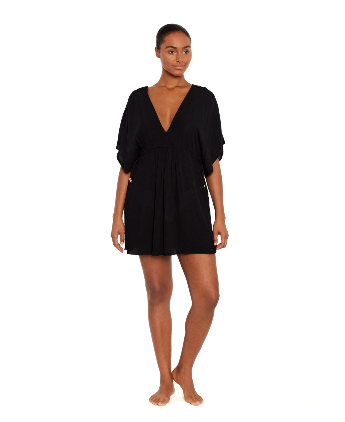 Click here for Lauren by Ralph Lauren Crinkle Rayon Tunic - Black prices