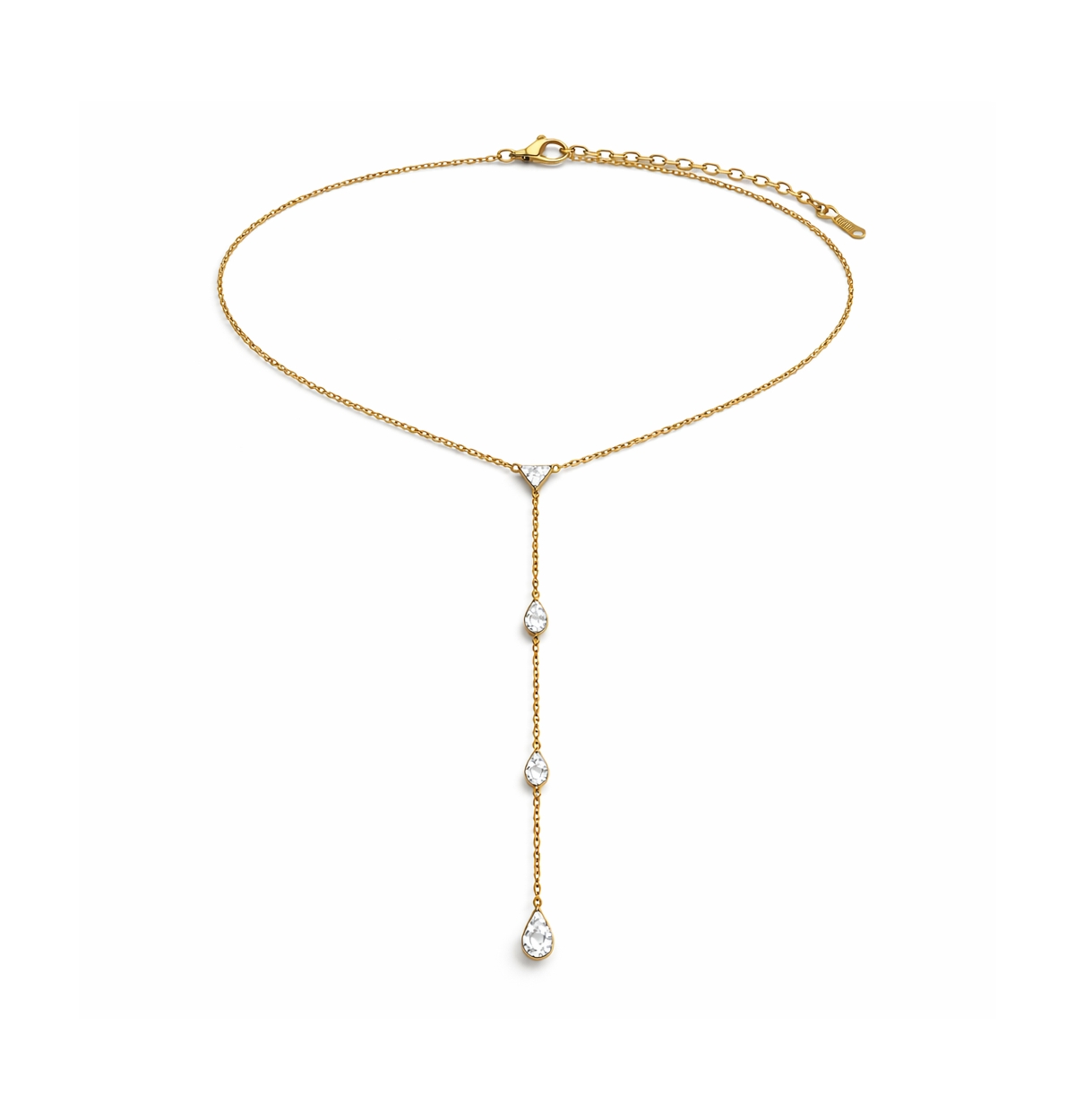 Click here for Rebl Jewelry Crystal Y-Necklace - Gold prices