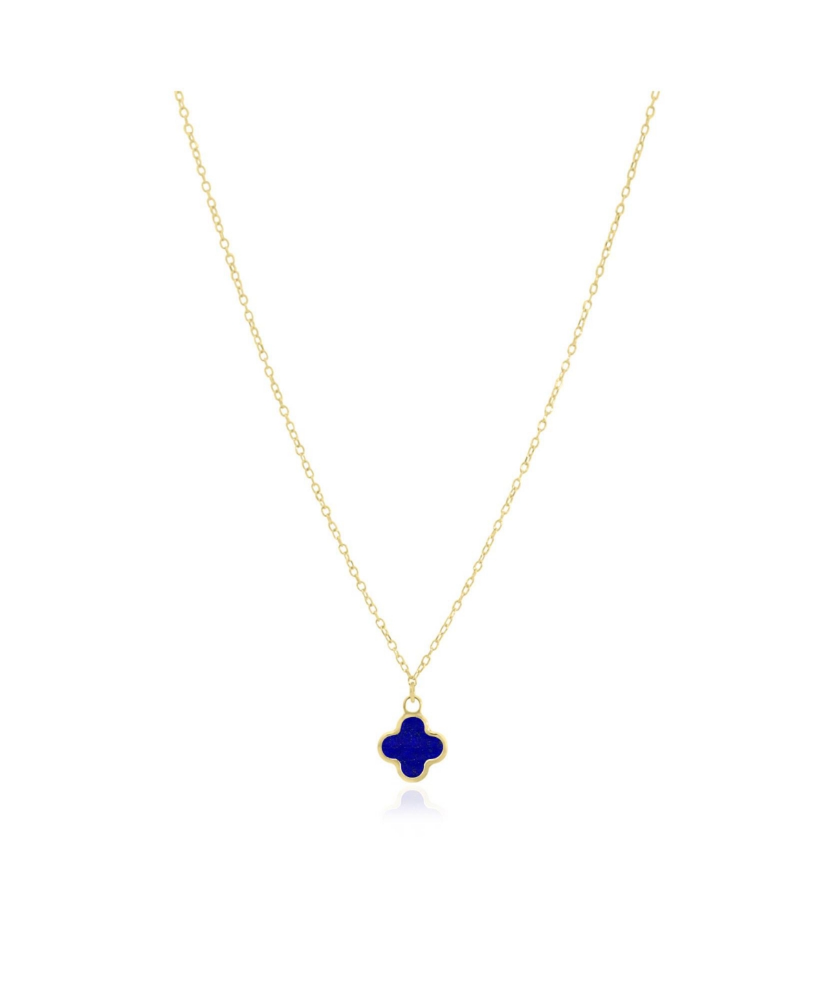 Click here for The Lovery Mini Lapis Single Clover Necklace 14K G... prices