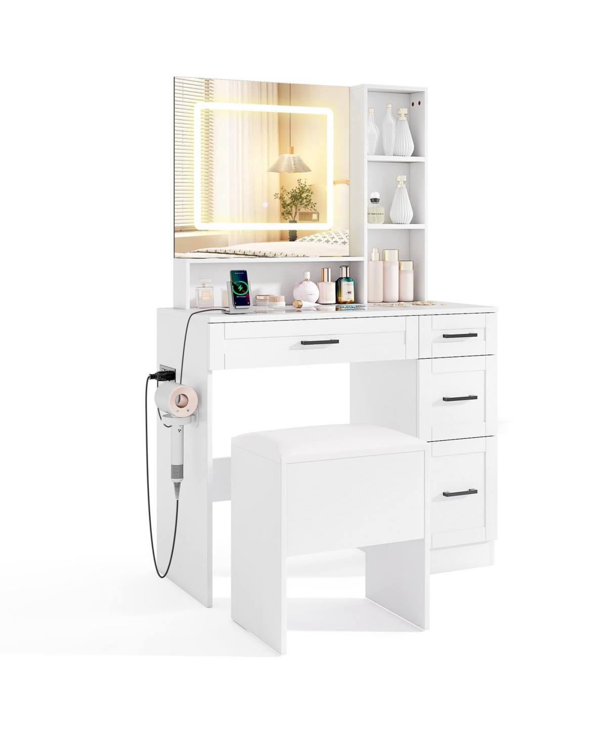 Click here for Sugift Dressing Desk with Adjustable Lighting and... prices