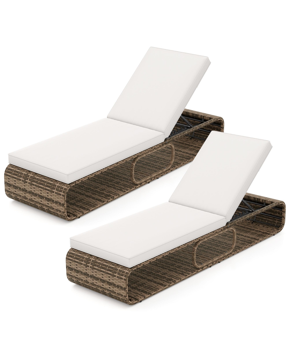 Click here for Gymax 2PCS Chaise Lounge Chair w/ Adjustable Backr... prices