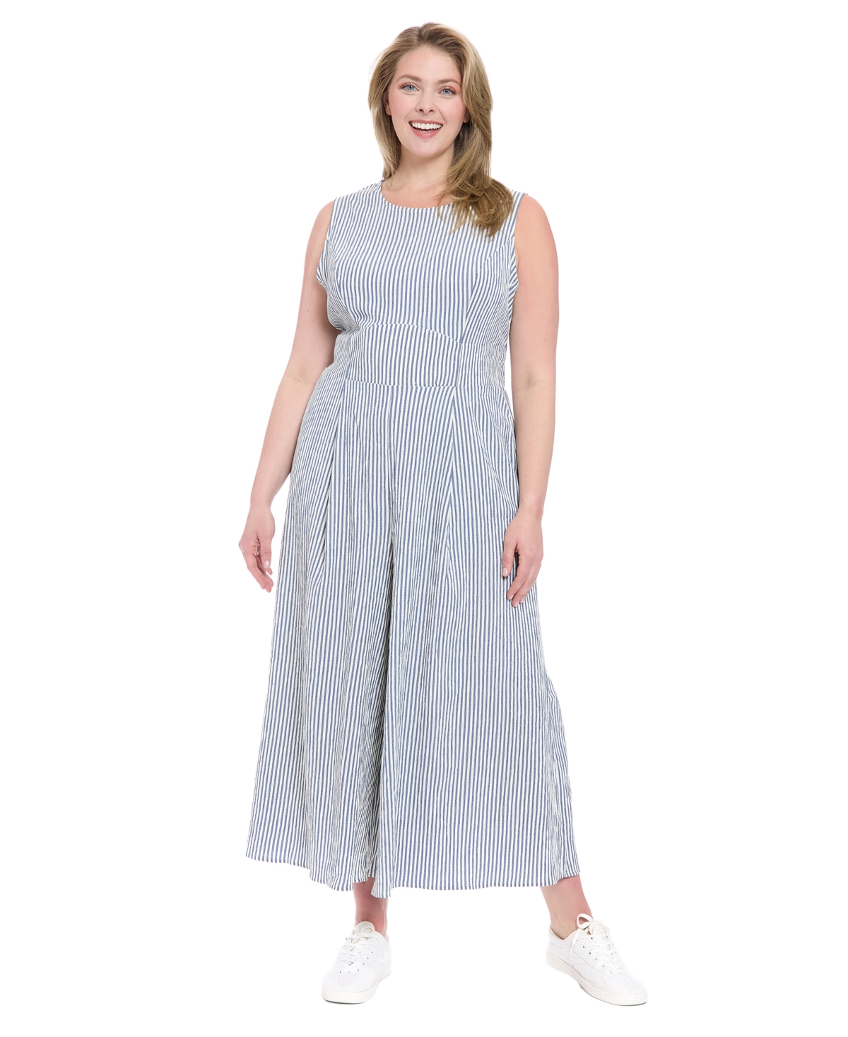 Click here for London Times Plus Size Sleeveless Crewneck Jumpsui... prices