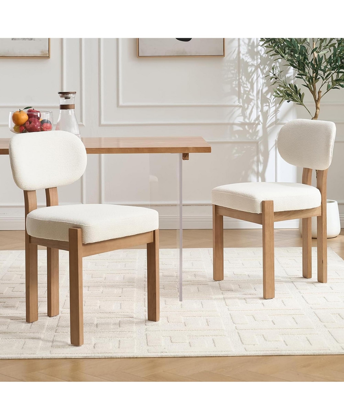 Click here for Rainsken Wooden Dining Chairs Set of 2  Modern Fab... prices