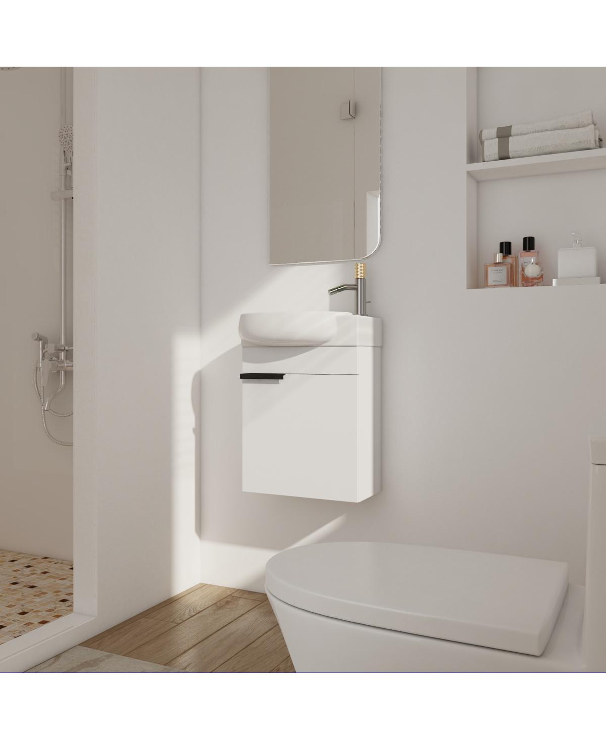 Click here for Sillysis 17 Wall-Mounted Modern Bathroom Vanity wi... prices