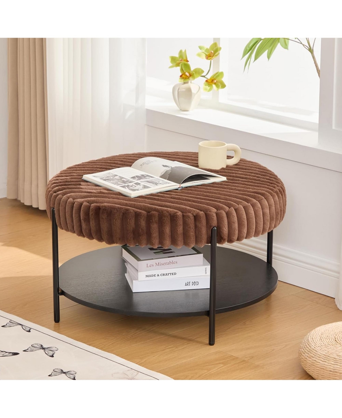 Click here for Rainsken 30.9" Wide Upholstered Round Ottoman... prices