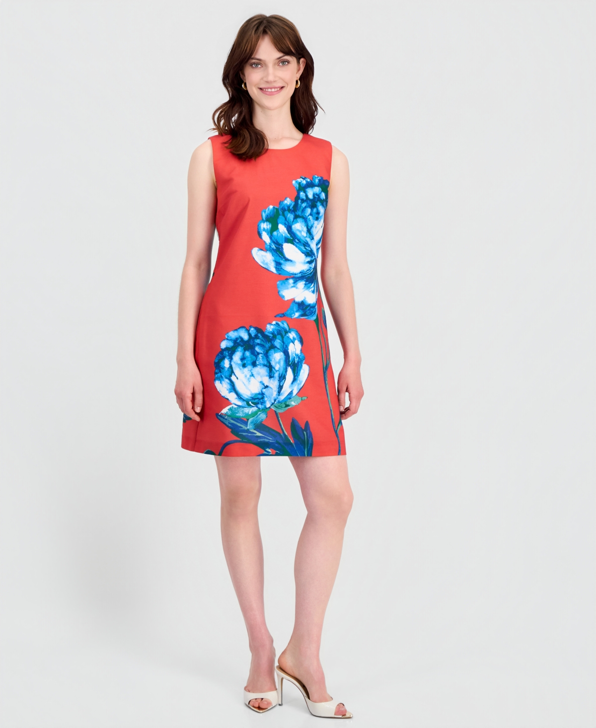 Click here for Tahari Asl Womens Floral-Print Scoop-Neck Sheath D... prices