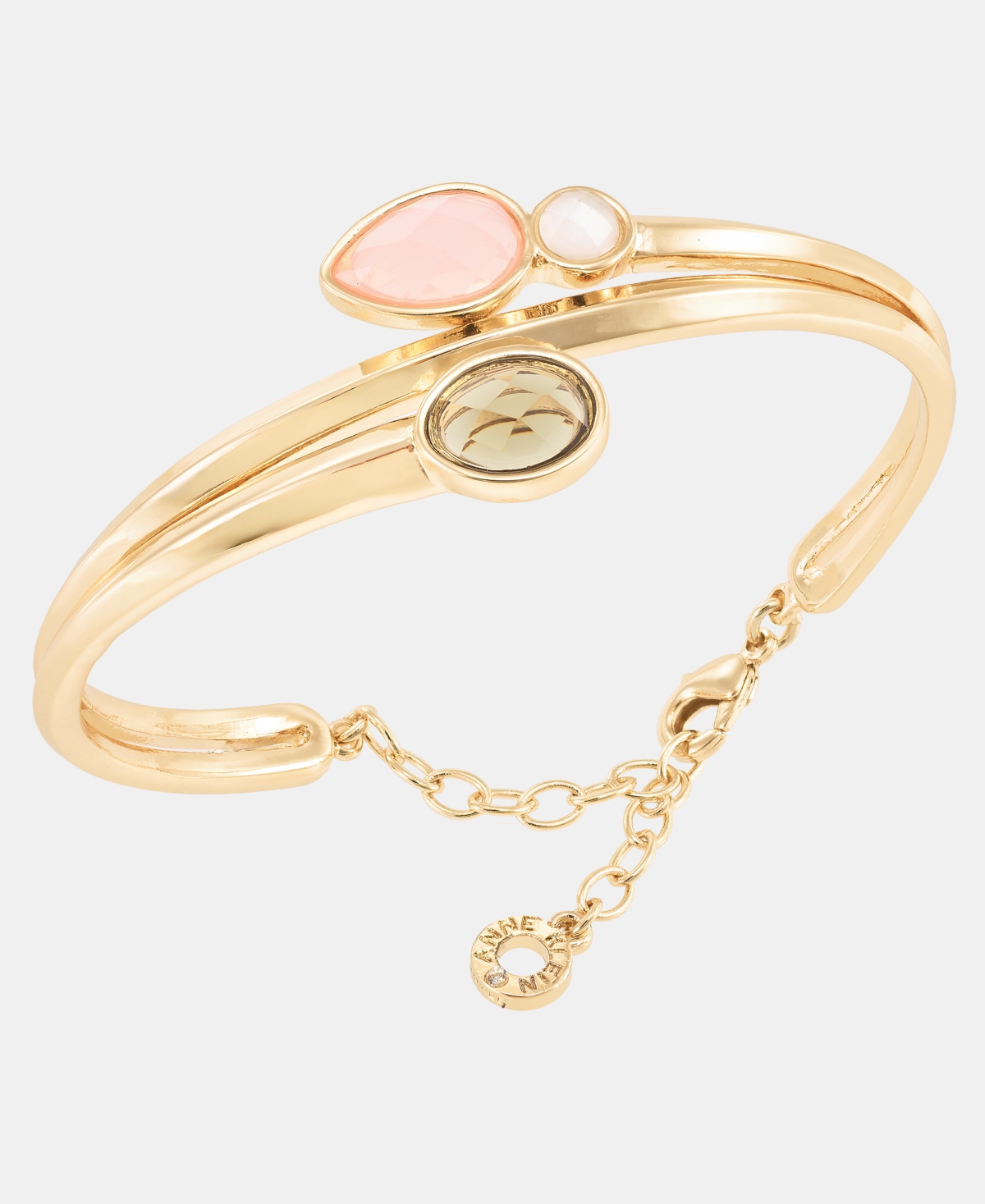 Click here for Anne Klein Boxed Gold-Tone Bezel Stone Twist Cuff... prices