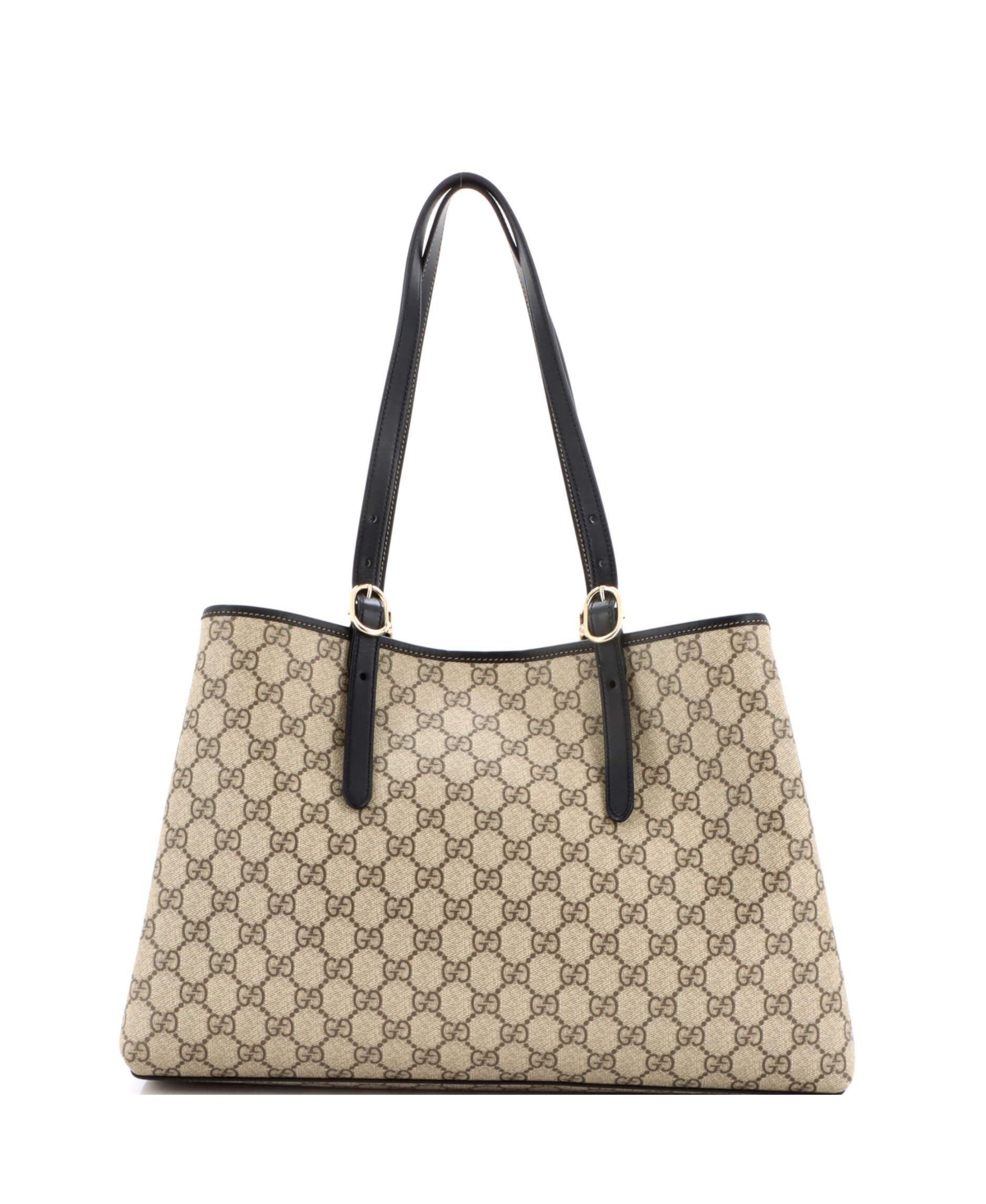Click here for Pre-Owned Gucci Large Emblem Tote Gg Coated Canvas... prices