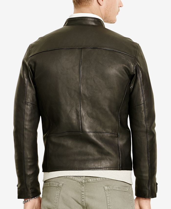 Polo Ralph Lauren Men's Café Racer Leather Jacket - Macy's