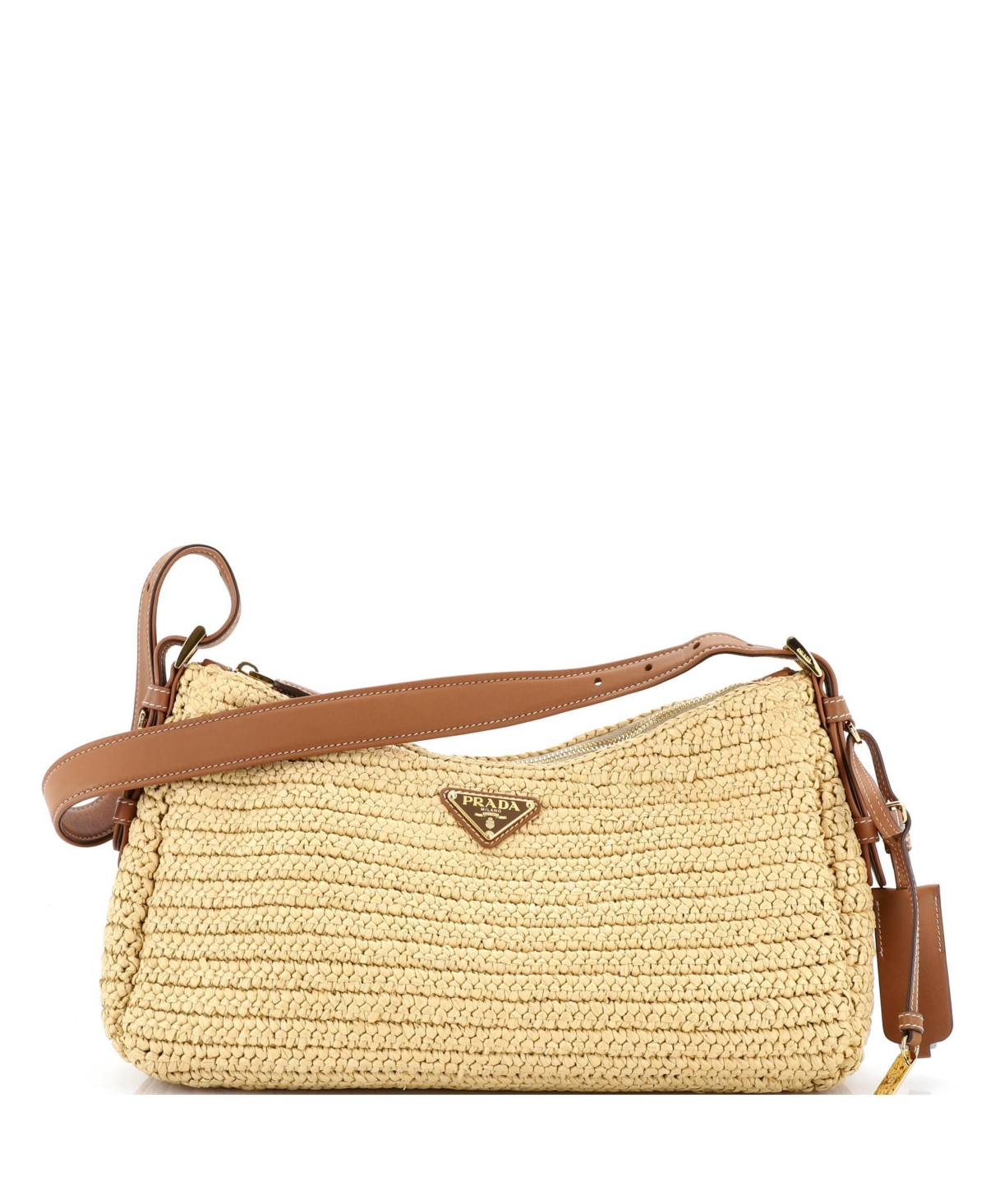 Click here for Pre-Owned Prada Large Aimee Shoulder Bag Raffia an... prices