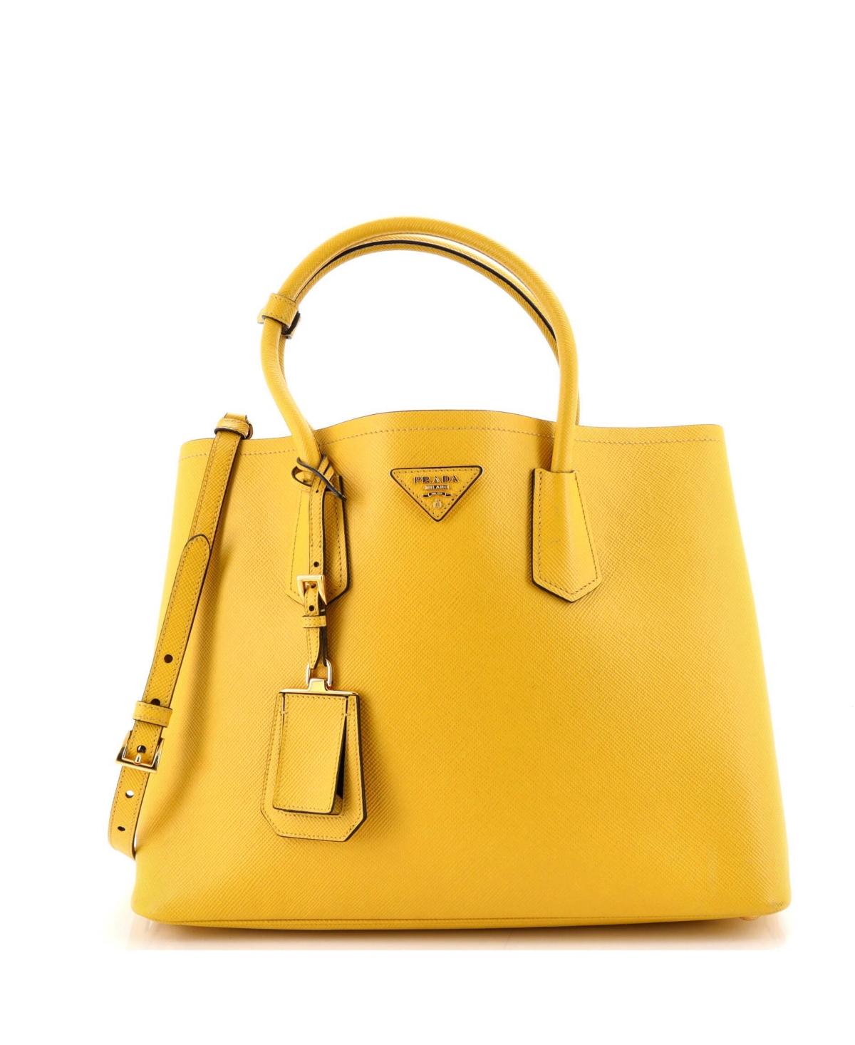 Click here for Pre-Owned Prada Medium Cuir Double Tote Saffiano L... prices