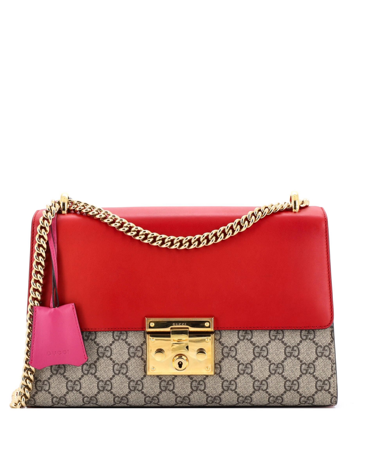 Click here for Pre-Owned Gucci Medium Padlock Shoulder Bag Gg Coa... prices