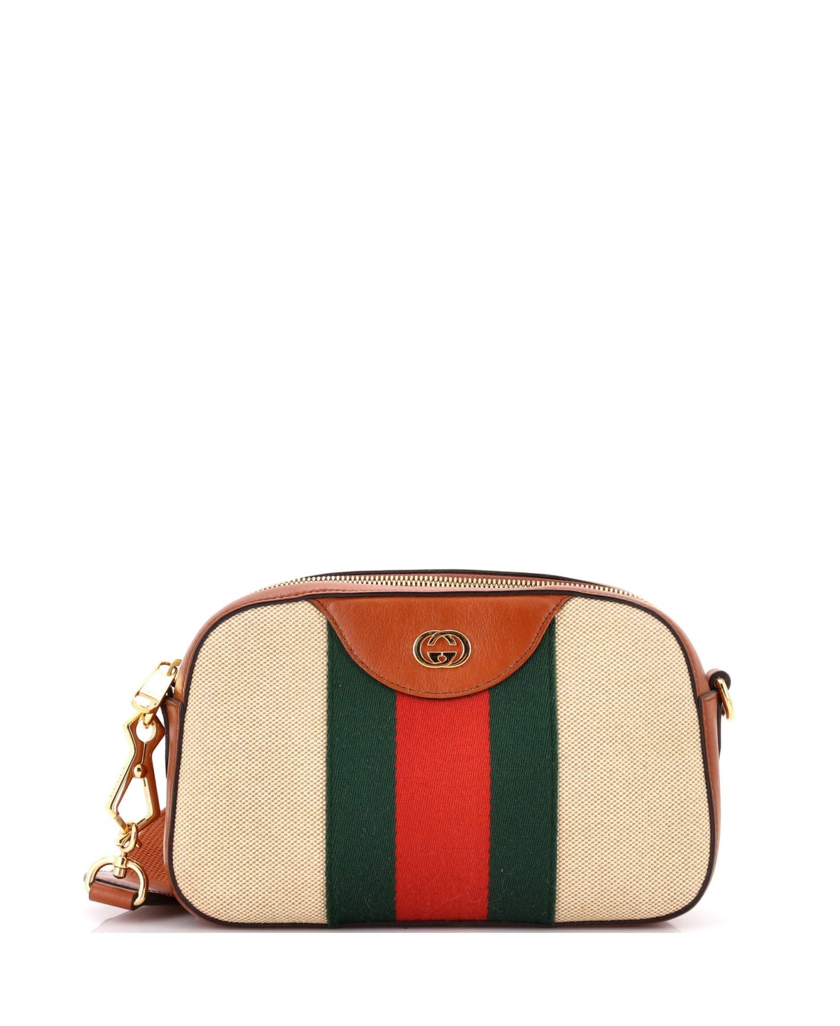 Click here for Pre-Owned Gucci Camera Bag Vintage Web Canvas - Na... prices