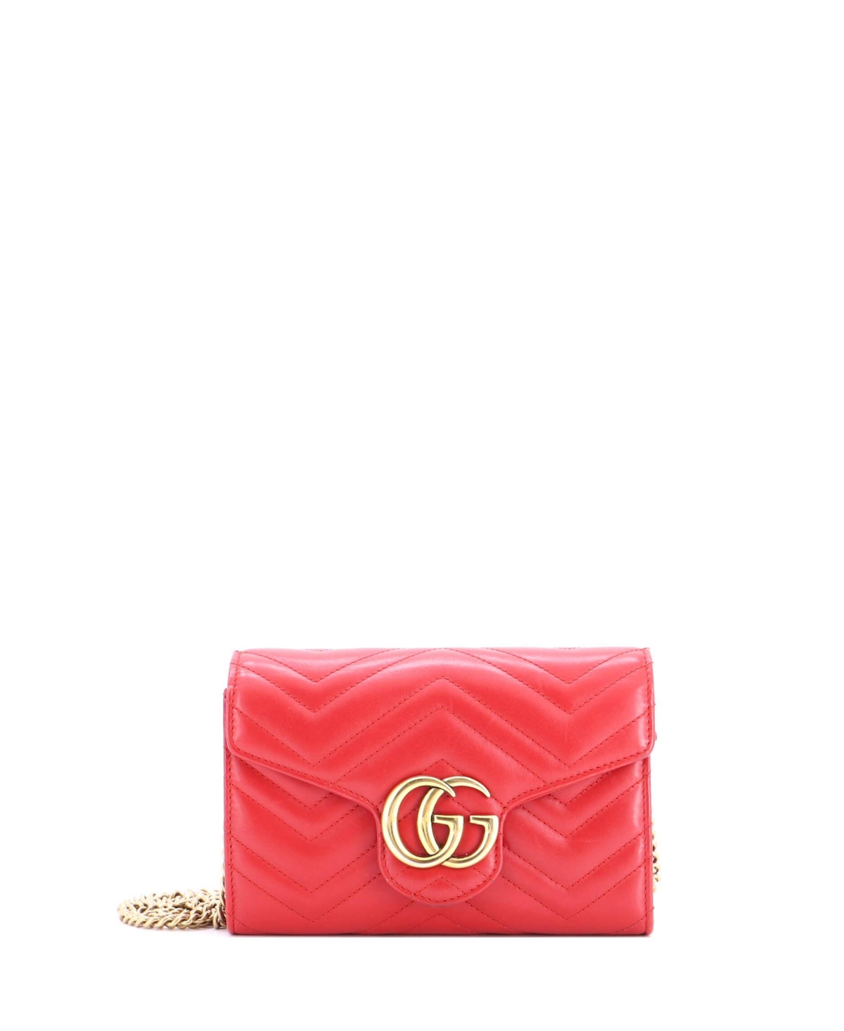 Click here for Pre-Owned Gucci Mini Gg Marmont Chain Wallet Matel... prices