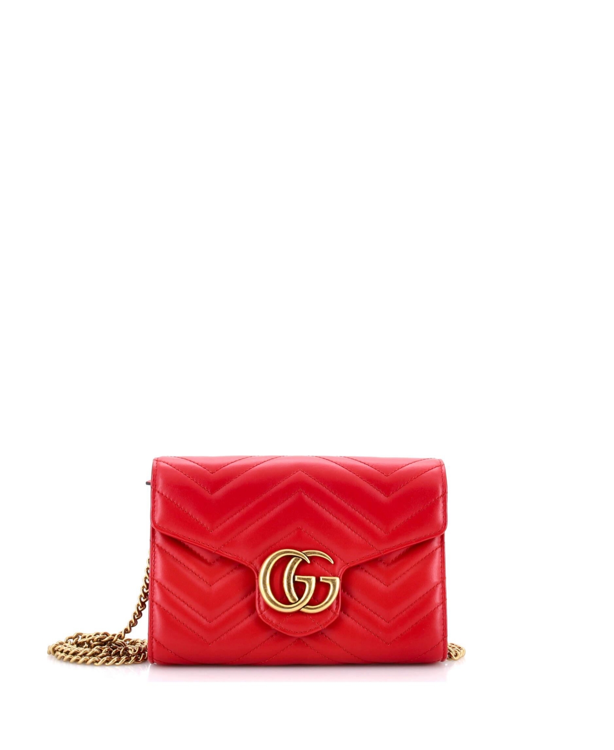 Click here for Pre-Owned Gucci Mini Gg Marmont Chain Wallet Matel... prices