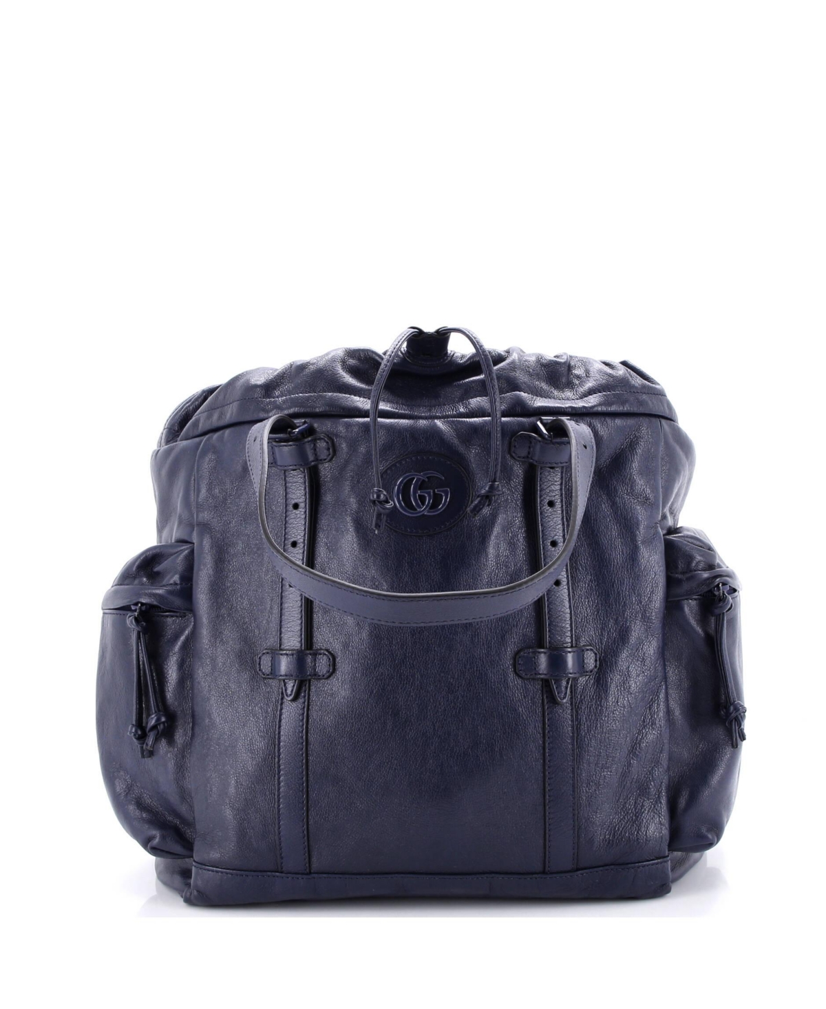 Click here for Pre-Owned Gucci Tonal Gg Drawstring Tote Leather -... prices