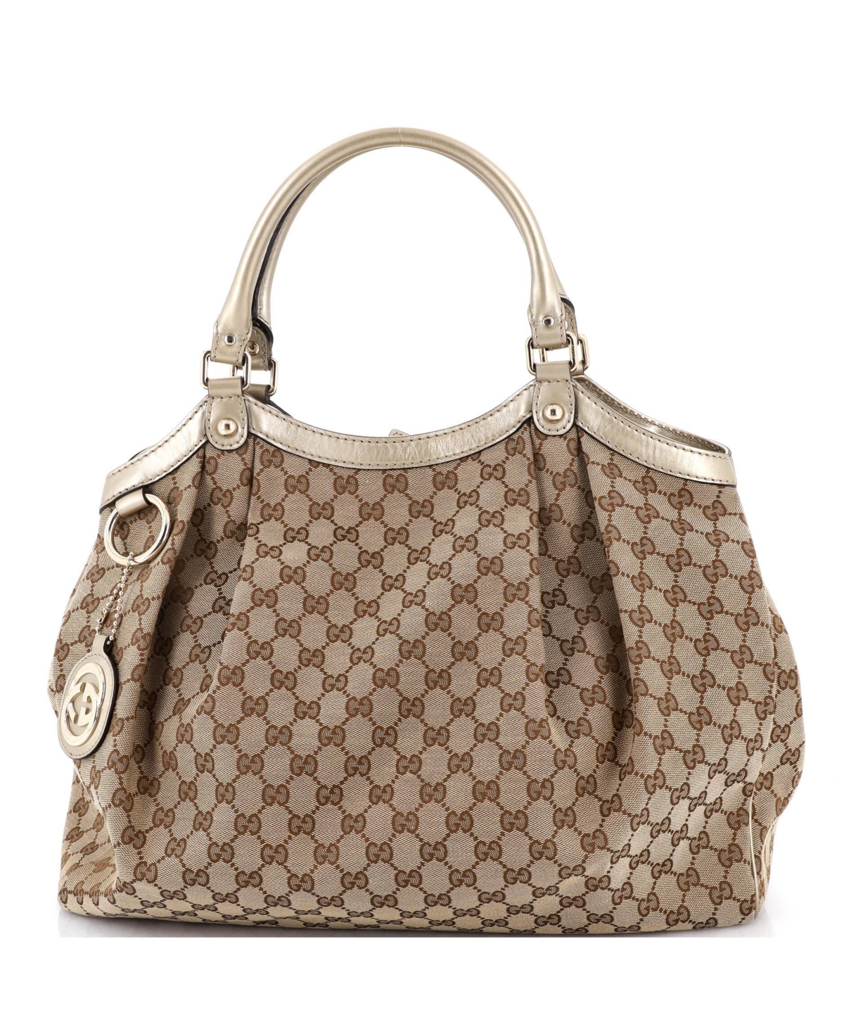 Click here for Pre-Owned Gucci Large Sukey Tote Gg Canvas with Le... prices