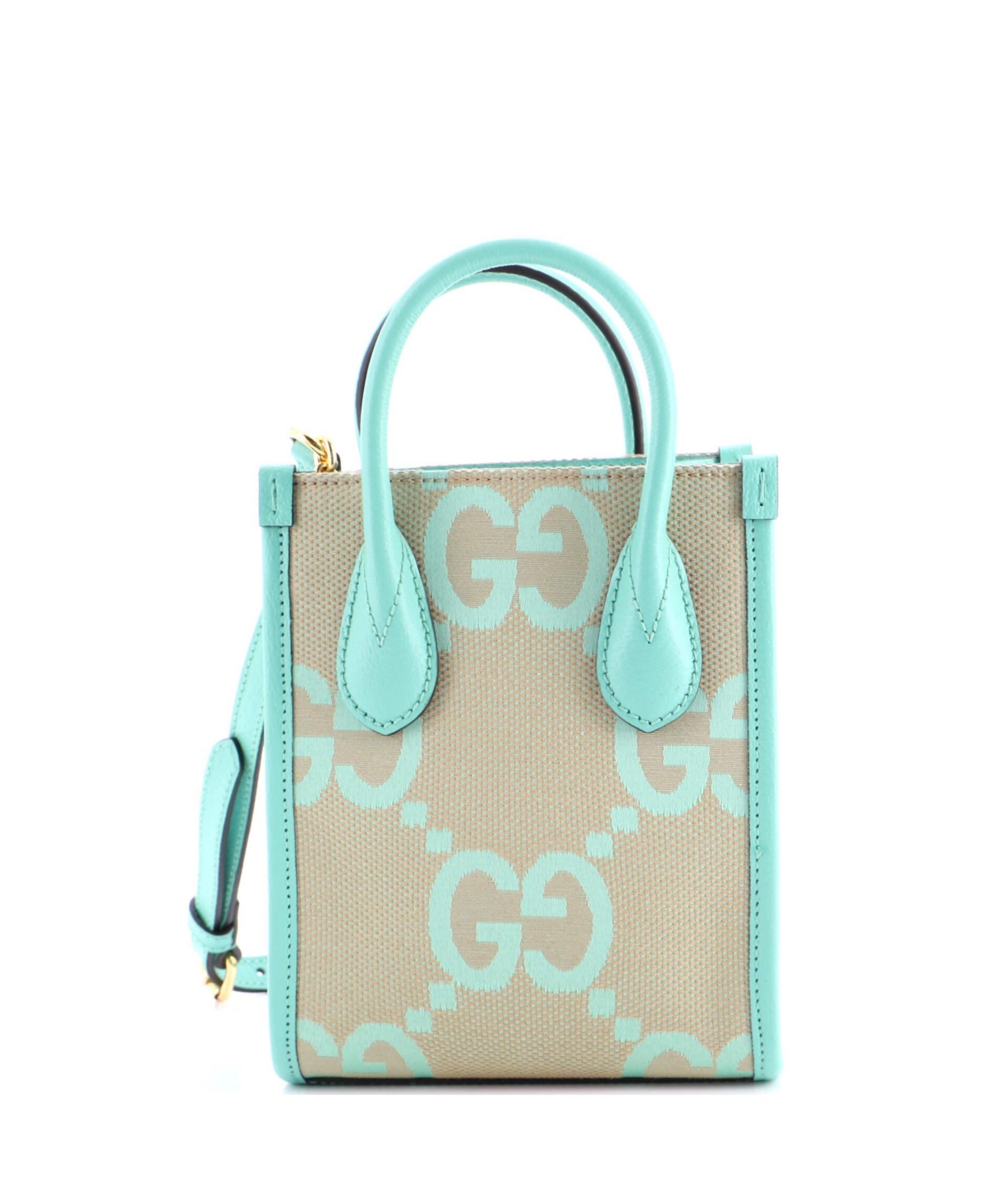 Click here for Pre-Owned Gucci Mini Vertical Tote Jumbo Gg Canvas... prices