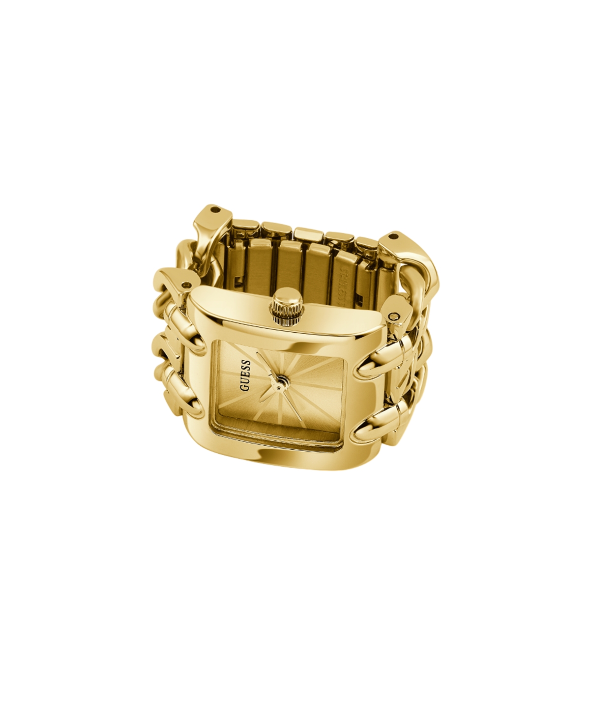 Click here for Guess Womens Gold-Tone Stainless Steel Analog Ring... prices