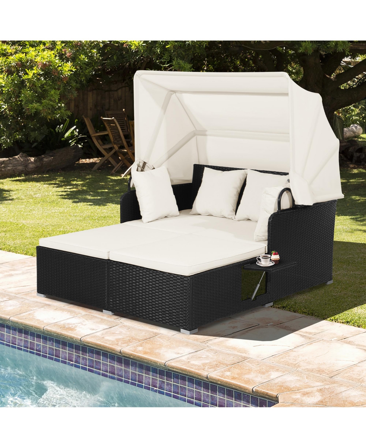 Click here for Gymax Patio Hand-Woven Pe Wicker Daybed Outdoor Lo... prices