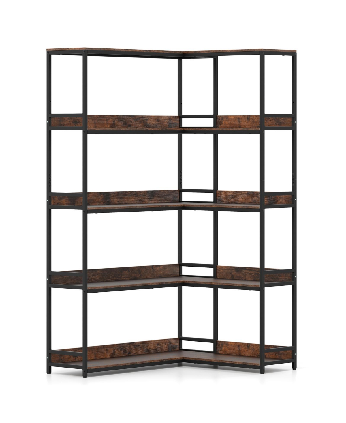 Click here for Slickblue 5-Tier L-Shaped Corner Bookshelf with Me... prices